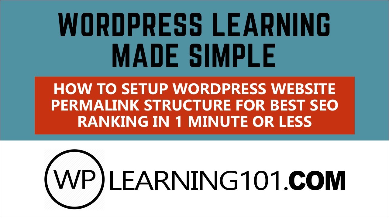 How To Setup Your WordPress Website Permalink Structure For Best SEO ...